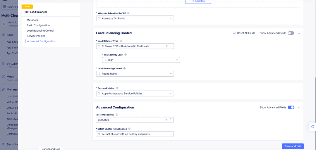 TCP Load Balancer | F5 Distributed Cloud Technical Knowledge