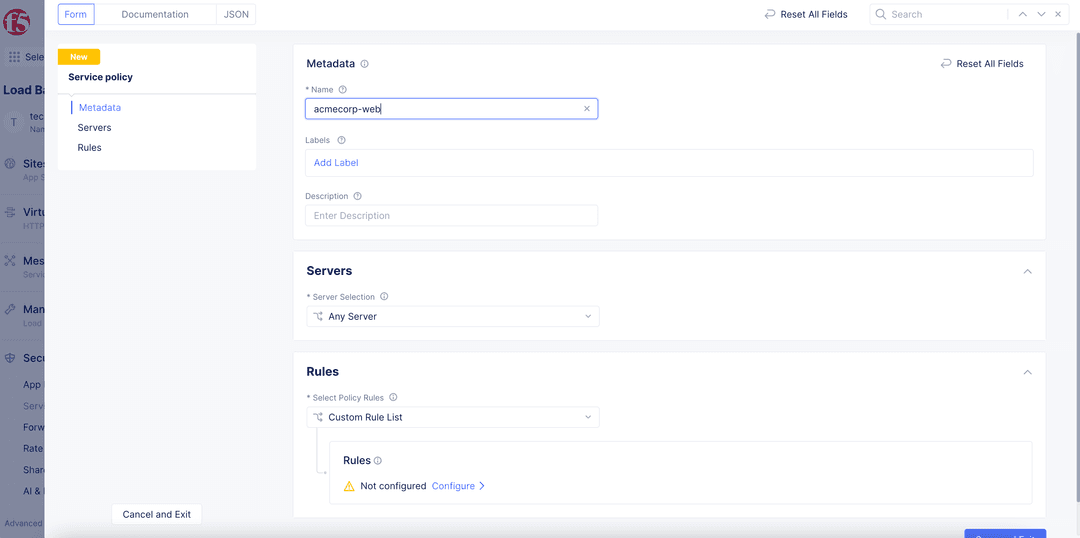 Service Policy | F5 Distributed Cloud Technical Knowledge
