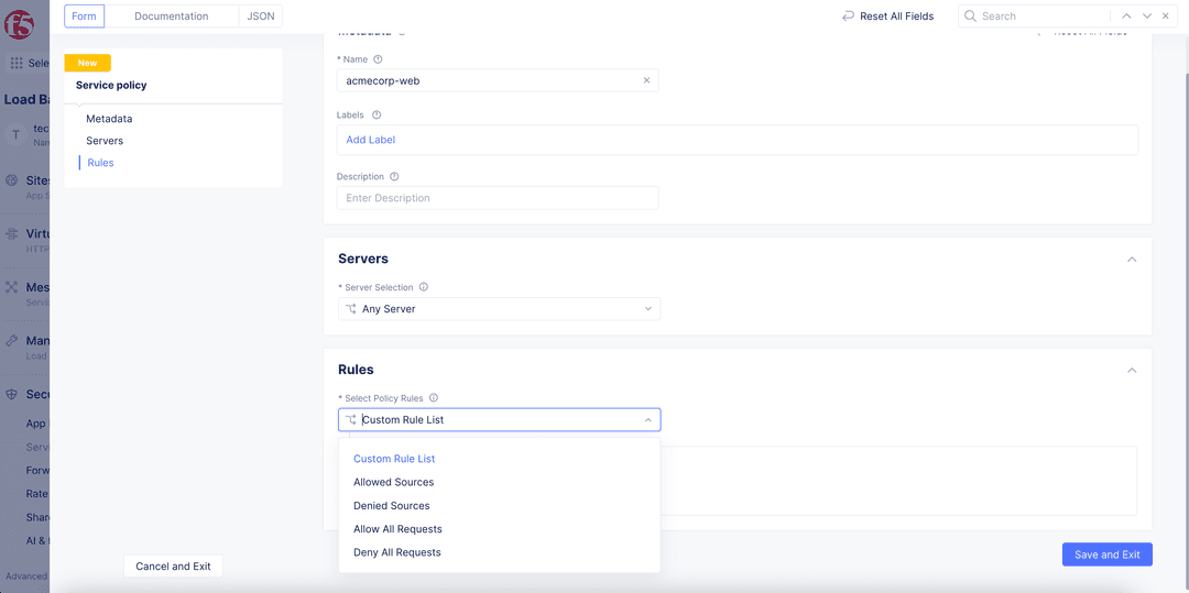 Service Policy | F5 Distributed Cloud Technical Knowledge