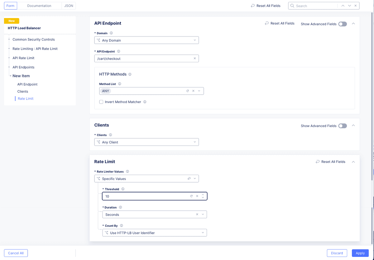 Configure API Rate Limiting | F5 Distributed Cloud Technical Knowledge