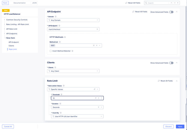 Configure API Rate Limiting | F5 Distributed Cloud Technical Knowledge