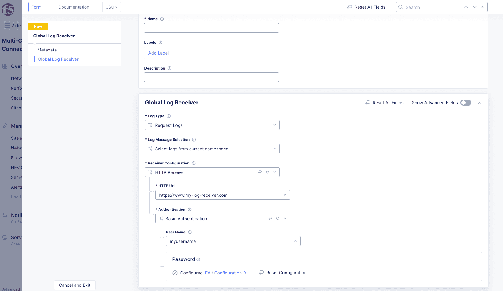 Configure Global Log Receiver | F5 Distributed Cloud Technical Knowledge