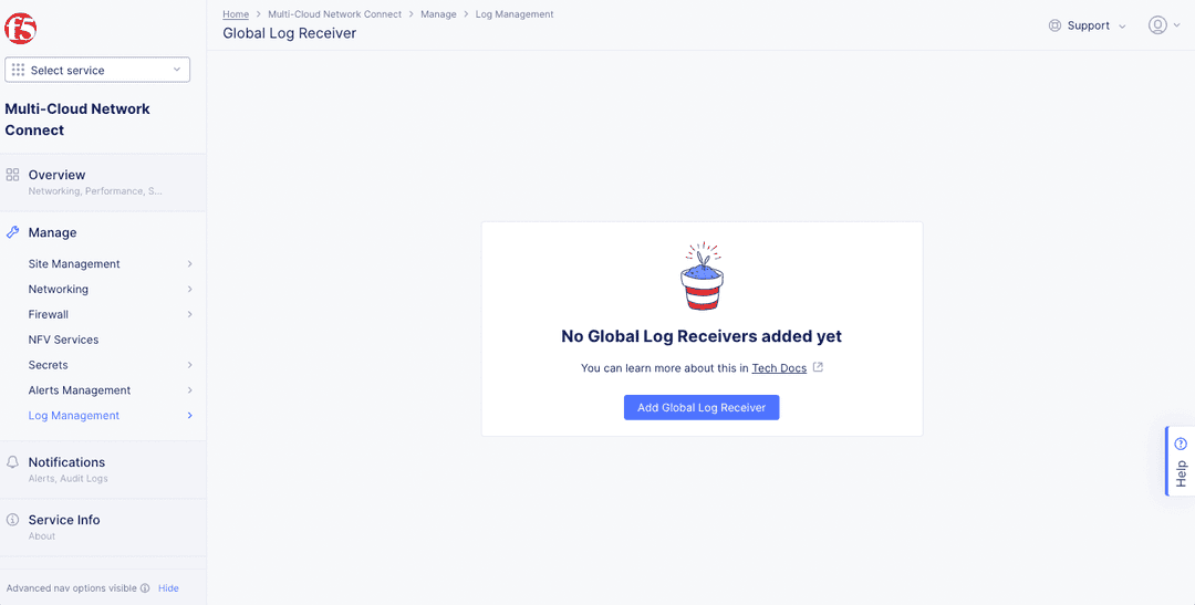Configure Global Log Receiver | F5 Distributed Cloud Technical Knowledge