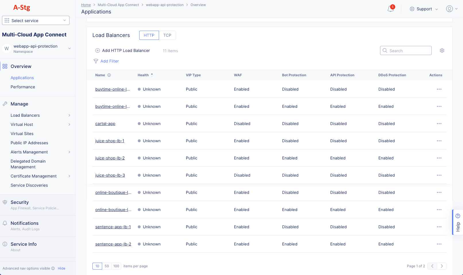 Monitor HTTP Load Balancer | F5 Distributed Cloud Technical Knowledge